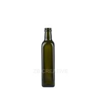 China 375ml Marasca Glass Bottle Antique Green Flint Screw Cap Olive Oil Container 360g 6340S for sale