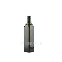 China 375ml Marasca Glass Bottle  Antique Green Flint  Screw Top For Olive Oil 360g 6340S for sale