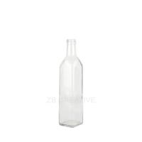 China Antique Green Flint Marasca Glass Square Bottle 500ml Screw Cap Olive Oil 390g 6420S for sale