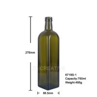 China Marasca Square Glass Bottle 750ml Screw Cap Olive Oil Storage Container 495g 6719S-1 for sale