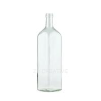China Square Marasca Glass Bottle 1000ml Antique Green Flint Olive Oil Container 650g 6818S-1 for sale