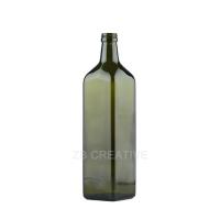 China Square Marasca Glass Bottle For Olive Oil 1000ml Antique Green Flint  650g 6818S-1 for sale
