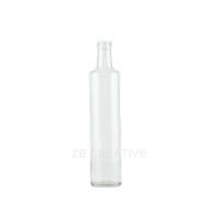 China Antique Green Flint Round Dorica Bottle 500ml Screw Cap Empty Olive Oil 380g 7420S for sale