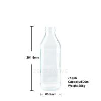 China 500ml Flint Dorica Glass Bottles Round Screw Cap Olive Oil Container 258g 7454S for sale