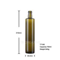 China 750ml Dorica Glass Bottles Screw Cap Olive Oil Storage Glass Container 540g 7719S for sale