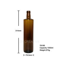 China Olive Oil Dorica Glass Bottles 1000ml Round Screw Cap Container 570g 7818S for sale