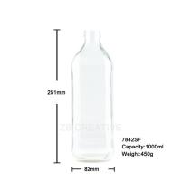 China Glass Dorica Bottles 1000ml Round Screw Cap Olive Oil Container 450g 7842SF for sale