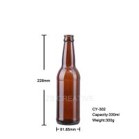 China Crown Cap Beer Glass Bottle 330ml Craft Brewing Container Packaging 280g CY-302 for sale
