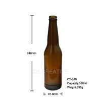 China Craft Brew Beer Glass Bottles 330ml Flint Amber Crown Cap Container 295g CY-310 for sale