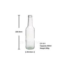 China Brewing Glass Beer Bottles 330ml Amber Flint Crown Cap Craft Container 285g CY-311 for sale