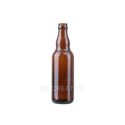 China Craft Brew Glass Beer Bottle 12oz Amber Flint  315g OEM/ODM CY-312 for sale