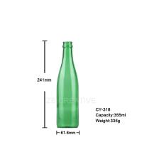 China 355ml Amber Flint Beer Glass Bottle Crown Cap Craft Brew Container 335g CY-318 for sale