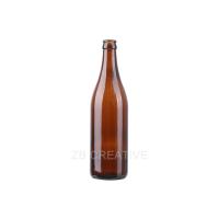 China Amber Flint 500ml Glass Beer Bottles Crown Top For Craft Brew 385g CY-503 for sale