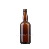 China Heavy Base Glass Beer Bottles 500ml Crown Top Amber Flint For Craft Brew 430g CY-505 for sale