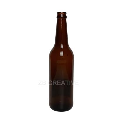 China Crown Top Glass Beer Bottles Bulk 500ml Amber Flint  For Craft Brew 420g CY-506 for sale