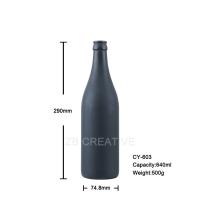 China 640ml Amber Flint Glass Beer Bottles Crown Cap Craft Brew Storage Container 500g CY-603 for sale