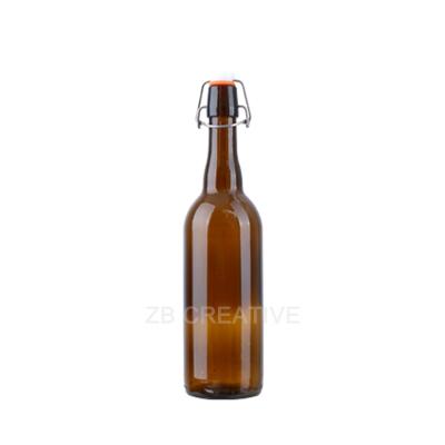 China Amber Swing Top Glass Bottles 750ml 535g Bulk Glass Beer Bottles CY-701 for sale