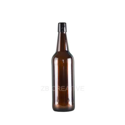 China Logo Embossing Beer Glass Bottle 750ml Swing Top Bottles 550g CY-702 for sale