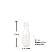 China 250ml Flint Swing Top Empty Glass Water Bottle Refillable Beverage Container CY-801 for sale