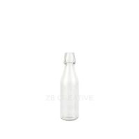 China 250ml Flint Round Clear Glass Water Bottle Swing Top For Juice 202g CY-802 for sale