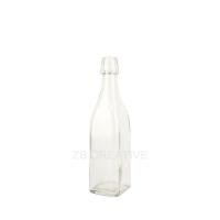 China 500ml Flint Square Glass Water Bottle Swing Top For Beverage 475g CY-803 for sale