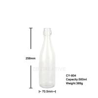 China Flint Round 500ml Swing Top Empty Glass Water Bottle Juice Container CY-804 for sale