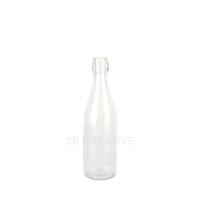 China Flint Round Glass Water Bottle 500ml Swing Top For Juice 389g CY-804 for sale