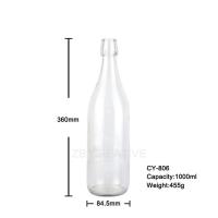 China Round 1000ml Swing Top Empty Glass Water Bottle Drink Container CY-806 for sale