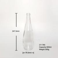 China 500ml Flint Empty Glass Water Bottle Refillable Beverage Drink Container CY-793 for sale