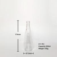 China 200ml Flint Screw Top Empty Glass Water Bottle Juice Logo Embossing CY-791 for sale