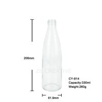 China Flint 330ml Screw Top Empty Glass Water Bottle Beverage Container CY-814 for sale