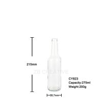 China 275ml Flint Crown Top Glass Beverage Bottle RTD Soda Drink Container CY-823 for sale
