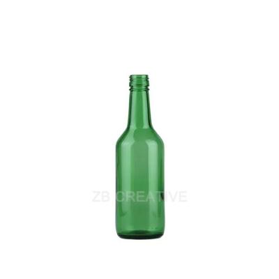 China 360ml Emerald Green Soda Glass Bottle Screw Cap for Soft Drinks 200g CY-319B for sale