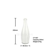 China 330ml Flint Screw Top Glass Beverage Bottle Refillable Juice Container CY-827 for sale