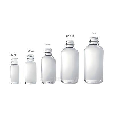 China 0.5oz-32oz Boston Round Glass Bottle Screw Top Transparent Amber Green Blue 22.5g-480g CY901-CY907 for sale