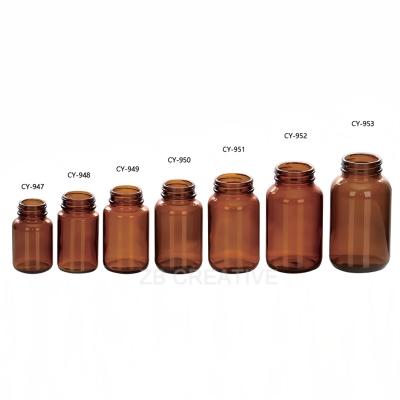 China 60ml-250ml Brown Transparent Wide Mouth Glass Bottle Screw Top 73g-170g CY947-CY953 for sale