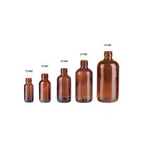 China 15ml-250ml Brown Boston Round Glass Bottle Screw Top 31.9g-185.5g CY942-CY946 for sale