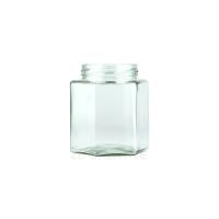 China 45ml-730ml Flint Hexagonal Glass Jar Screw Top Honey Jam Storage CY-1404-1411 for sale