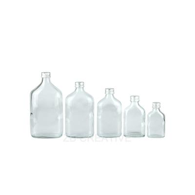 China 50ml-500ml Flint Flask Glass Bottle Screw Neck Liquor Spirit 90g-350g CY-1412-1417 for sale