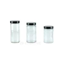 China 75ml-380ml Flint Round Glass Jar Screw Neck Food Candle Storage CY1428-1434 for sale