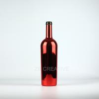 China 750ml Custom Glass Bottle Custom Electroplated Bordeaux Glass Wine Bottle with Cork Finish for Luxury Packaging for sale