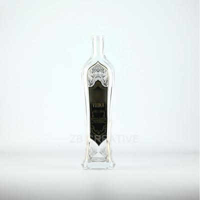 China 375ml Decal Firing Glass Bottle with Cork Top for Premium Spirits Packaging for sale