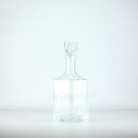 China Engraved 500ml Custom Flint Glass Liquor Bottle Cork Finish Premium Spirits for sale
