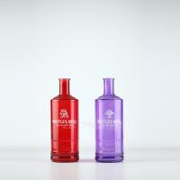 China 750ml Custom Glass Bottle Flint Glass Liquor Bottle with Cork Finish and Custom Sprayed Design for Premium Spirits Packaging for sale