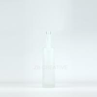 China 750ml Frosted Flint Glass Liquor Bottle Cork Finish Premium Spirits Packaging for sale