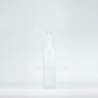 China 750ml Frosted Flint Glass Liquor Bottle with Cork Finish for Premium Spirits Packaging for sale