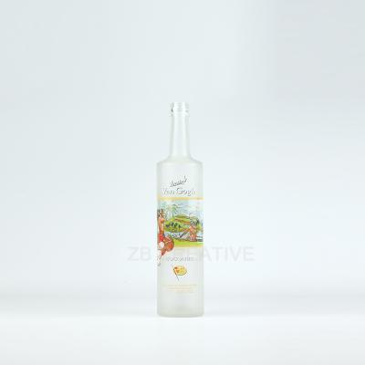 China 700ml Custom Glass Bottle Frosted Glass Bottle with Screw Neck for Spirits Packaging - Customizable and Food-Grade for sale