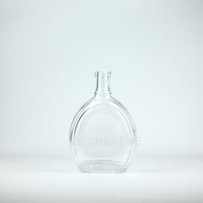 China 530ml Custom Glass Bottle Flint Custom Engraved Liquor Glass Bottle with Premium Cork Finish for Spirits for sale