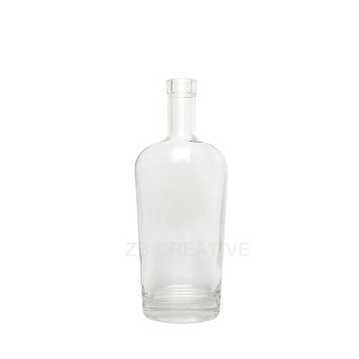 China 750ml Clear Premium Spirit Bottle with Cork Top for Vodka and Liquor - Food-grade and BPA Free for sale