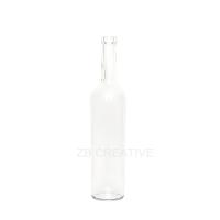 China 750ml Clear Flint Glass Liquor Bottle with Cork Top for Spirits Container for sale